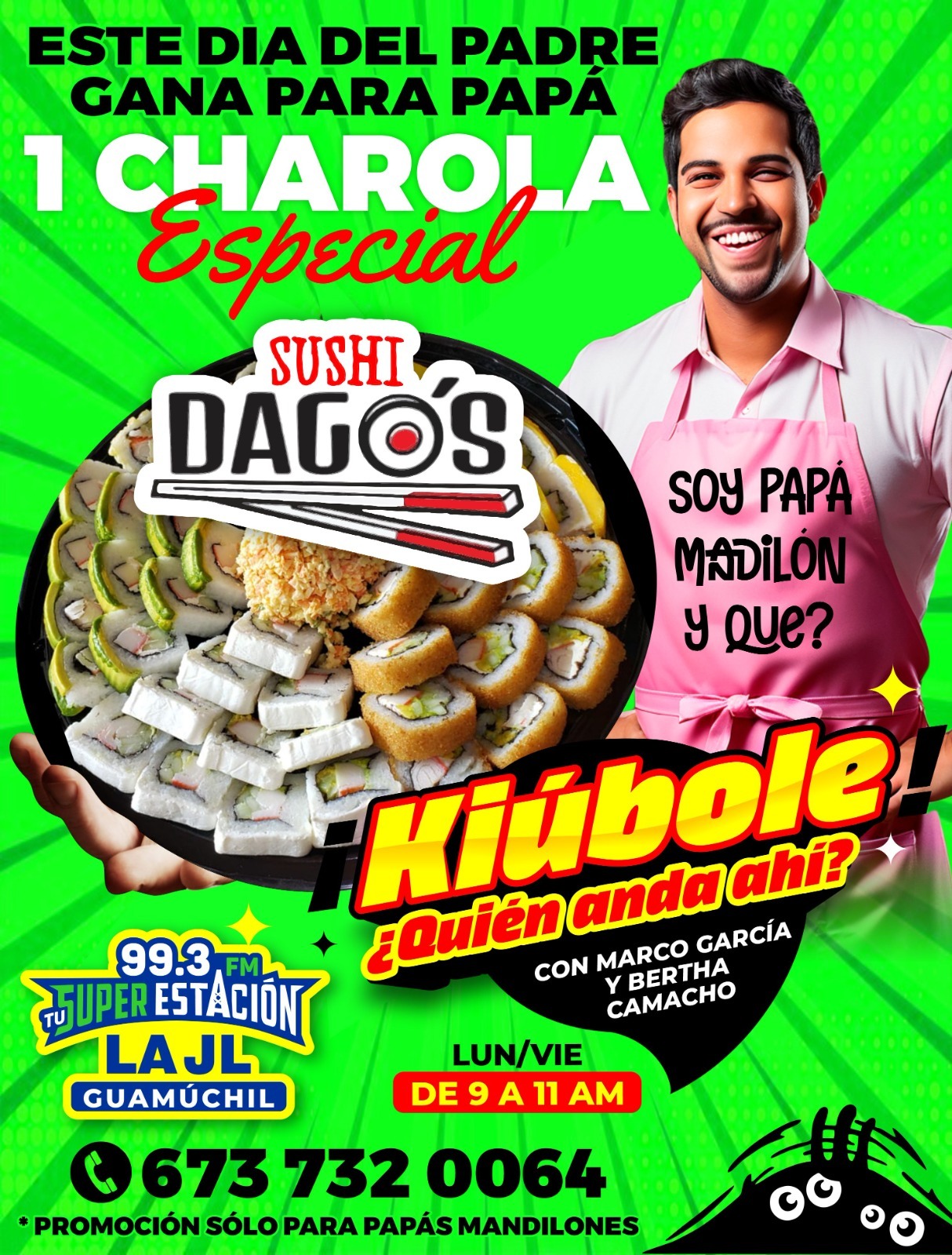 'SUSHI DAGOS' Y EL PROGRAMA 'KIÚBOLE' PREMIAN A PAPÁ | Grupo Chavez Radio